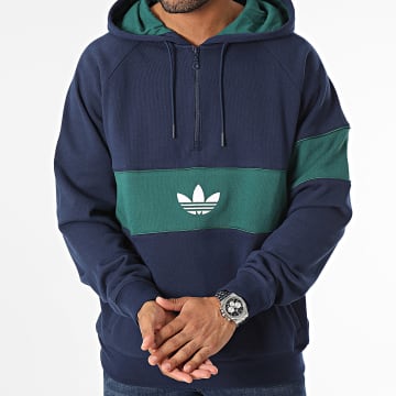 Adidas Originals - Sweat Capuche Col Zippé Hack NY IP9486 Bleu Marine ...