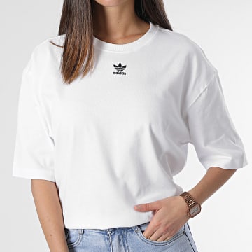 Adidas Originals - Tee Shirt Col Rond Long Femme IA6461 Blanc ...