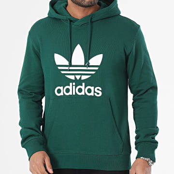 Adidas Originals - Sweat Capuche Trefoil IM9407 Vert Foncé ...