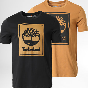 Timberland - Lot De 2 Tee Shirts A5WQQ Noir Camel ...