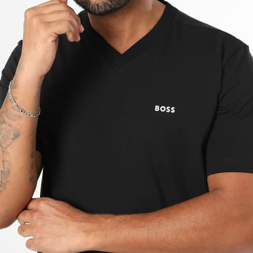 BOSS - Tee Shirt Col V 50506347 Noir - LaBoutiqueOfficielle.com
