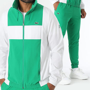 Lacoste - Ensemble De Survetement Regular Fit Logo Crocodile Blanc Vert ...