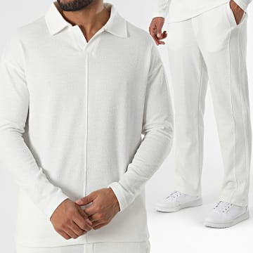 Classic Series - Ensemble Polo Manches Longues Et Pantalon Blanc ...