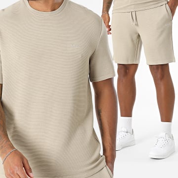 BOSS - Ensemble Tee Shirt Et Short Jogging Rib 50527377 50527391 Beige ...