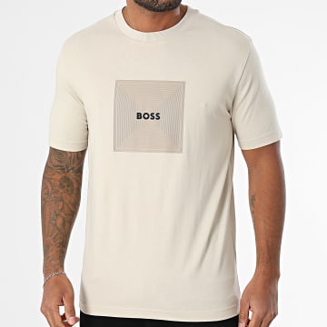 BOSS - Tee Shirt Logo Rib 50538096 Beige - LaBoutiqueOfficielle.com