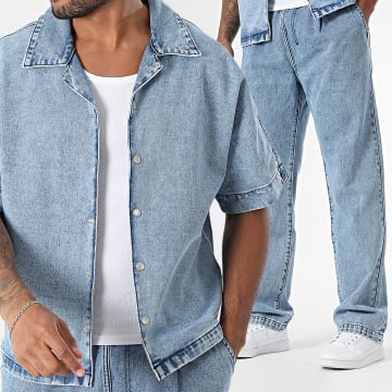 Frilivin - Ensemble Chemise Jean Manches Courtes Et Jean 506 Bleu Denim ...