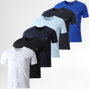 BOSS - Lot De 6 Tee Shirts Classic 50475284 50532468 Blanc Noir Bleu ...