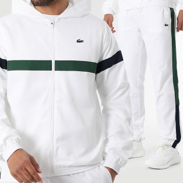 Lacoste - Ensemble De Survêtement Logo Crocodile Blanc Vert ...
