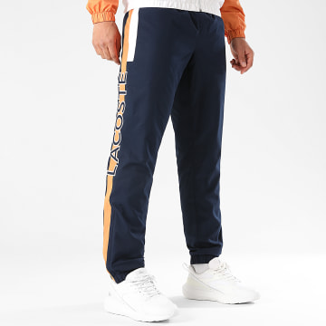 Lacoste - Pantalon Jogging A Bandes Logo Crocodile Bleu Marine Orange ...