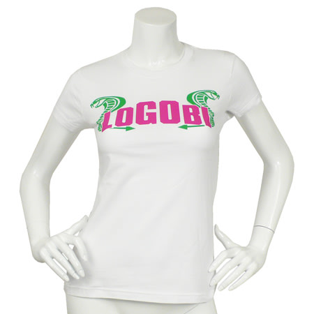 Logobi GT - Tee Shirt Moulant Fille Logobi GT Logo Blanc Typo Fushia ...