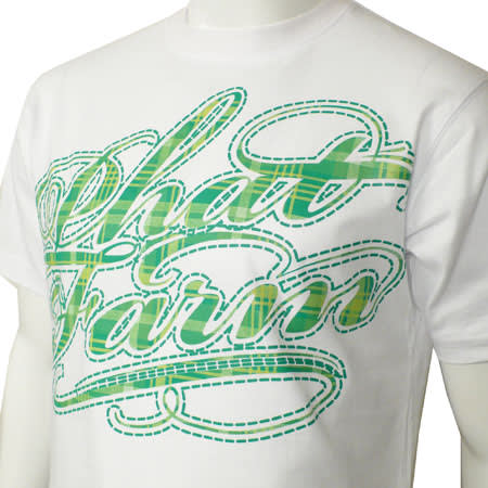 Phat Farm - Tee Shirt Phat Farm Logo Pointille Blanc Typo Vert Clair ...