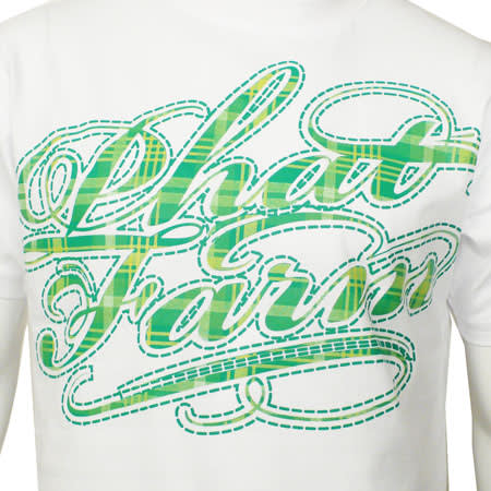 Phat Farm - Tee Shirt Phat Farm Logo Pointille Blanc Typo Vert Clair ...