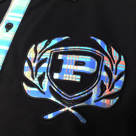 Phat Farm - Polo Phat Farm Grand Logo Noir Brode Bleu Rose ...