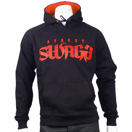 Swagg - Sweat Capuche Swagg Classic Noir Typo Rouge ...