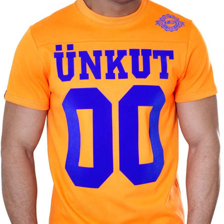Unkut - Tee Shirt Unkut Double Zero Orange Typo Bleu - Ryses