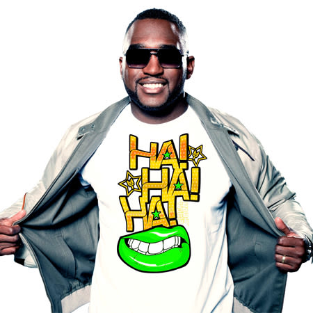 Mac Tyer - Tee Shirt Mac Tyer Ha Ha Ha Blanc Typo Jaune ...