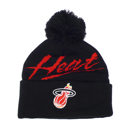 Mitchell and Ness - Bonnet Mitchell And Ness Miami Heat Noir Typo Rouge ...