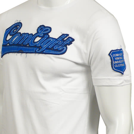 Com8 - Tee Shirt Com8 Ori Blanc Typo Bleu Roi - LaBoutiqueOfficielle.com