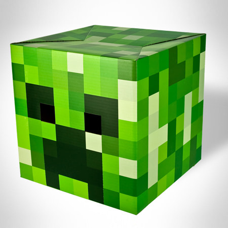 Minecraft - Masque Carton Minecraft Creeper Head Vert - Ryses