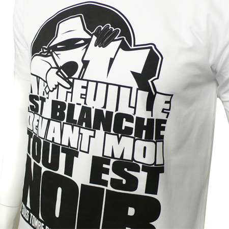 Scred Connexion - Tee Shirt Mokless Feuille Blanche Blanc Typo Noir - LaBoutiqueOfficielle.com