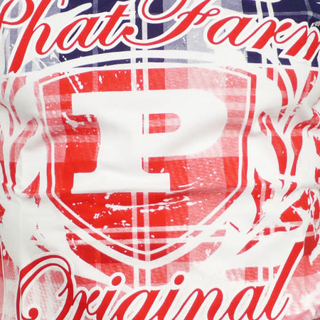 Phat Farm - Tee Shirt Phat Farm TS017 Blanc Casse Logo Marine ...