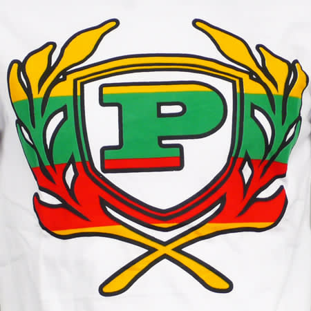 Phat Farm - Tee Shirt Phat Farm TS032 Blanc Logo Rasta ...