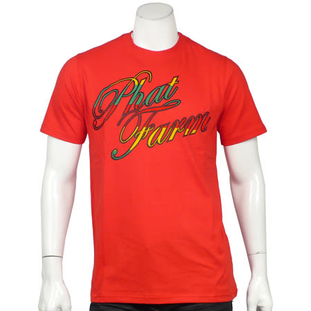Phat Farm - Tee Shirt Phat Farm TS033 Rouge Logo Rasta ...