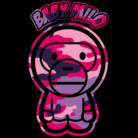 Baby Milo - Tee Shirt Baby Milo noir Camouflage rose ...