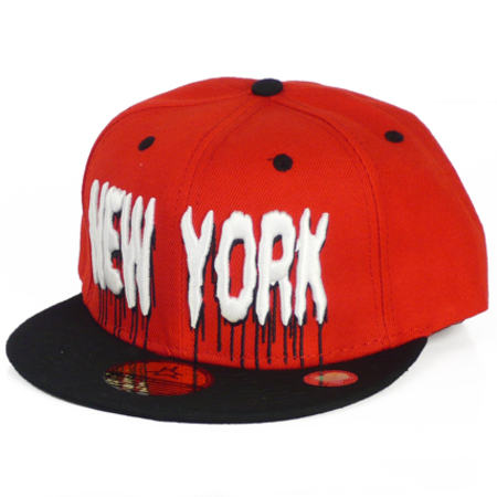 Bling Bling - Casquette Snapback Bling New York Rouge Typo Blanc Vis ...