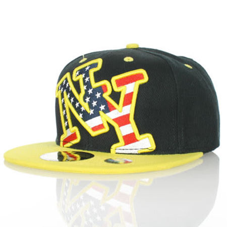 Bling Bling - Casquette Snapback Bling NY 12110 Noir Typo Jaune ...