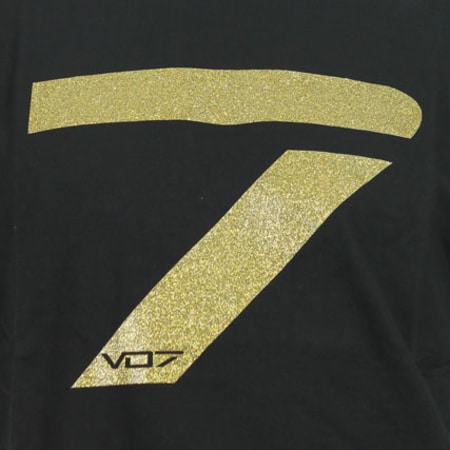 VO7 - Tee Shirt V07 Big Logo Noir Typo Or - LaBoutiqueOfficielle.com