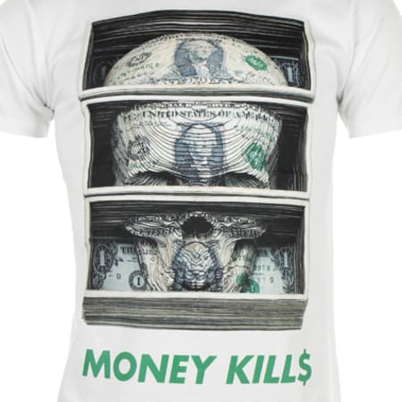 Classic Series - Tee Shirt Money Talks Money Kills Blanc ...