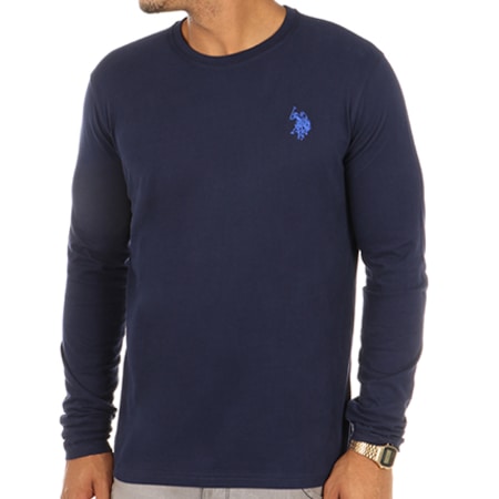 US Polo ASSN - Tee Shirt Manches Longues USPA Bleu Marine ...