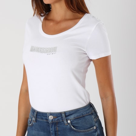 Kaporal - Tee Shirt Femme Tops Blanc Argenté - LaBoutiqueOfficielle.com