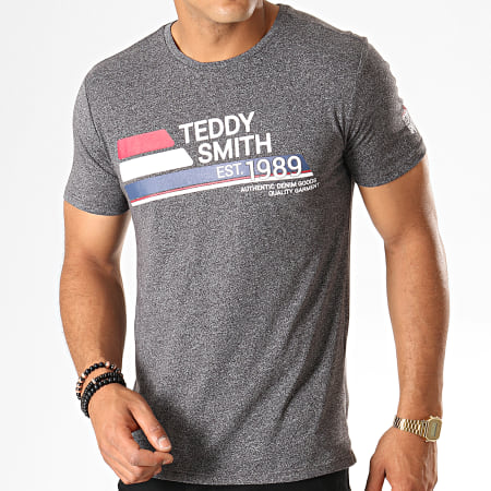 Teddy Smith - Tee Shirt Romeo Gris Anthracite Chiné ...