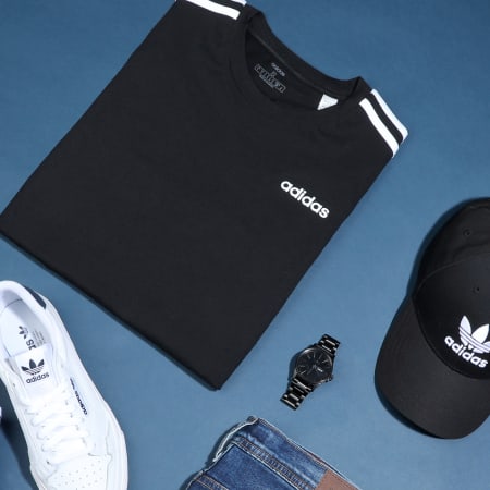 adidas - Tee Shirt A Bandes Essential 3 Stripes DQ3113 Noir ...