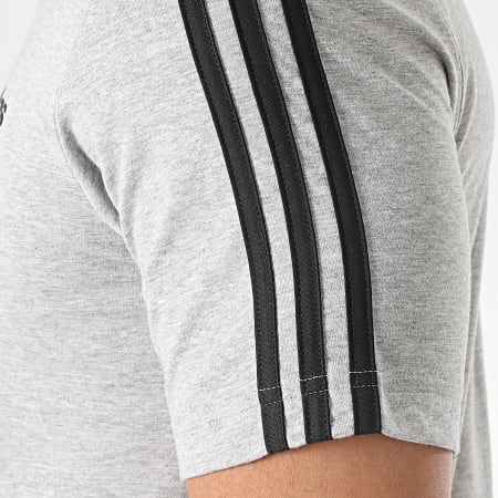 adidas - Tee Shirt A Bandes Essential DU0442 Gris Chiné ...
