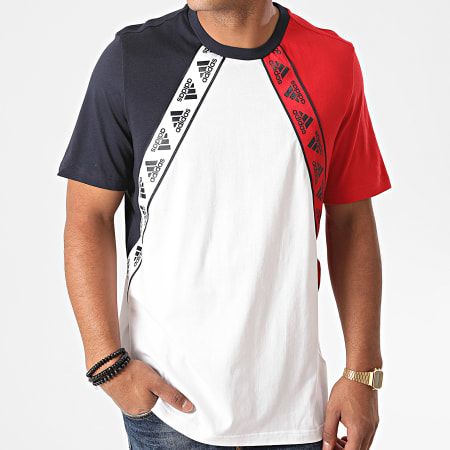 Adidas Sportswear - Tee Shirt Tricolore MHS GFX FR7157 Blanc Bleu ...