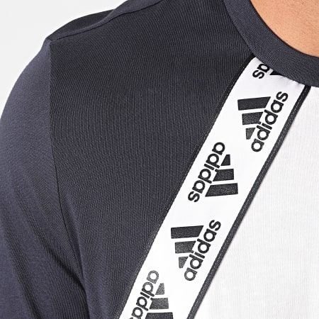 Adidas Sportswear - Tee Shirt Tricolore MHS GFX FR7157 Blanc Bleu ...