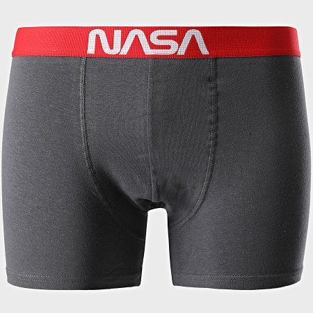 NASA - Boxer Basic Worm Gris Anthracite Rouge - LaBoutiqueOfficielle.com