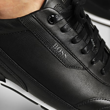 BOSS - Baskets Saturn Low Profile Leather Mix 50464427 Black ...