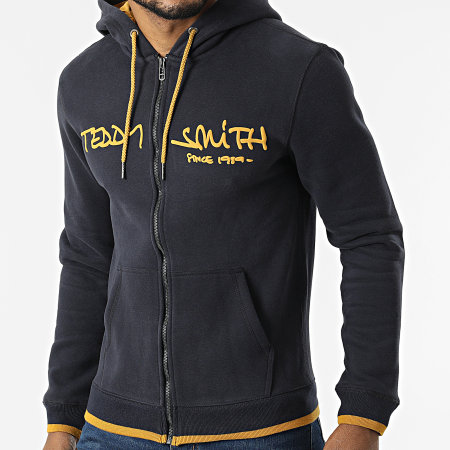Teddy Smith - Sweat Zippé Capuche Giclass 10913638D Bleu Marine ...