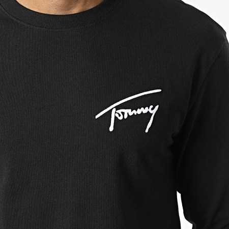 Tommy Jeans - Tee Shirt Manches Longues Tommy Signature 4028 Noir ...