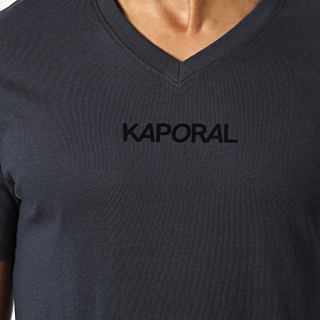 Kaporal - Tee Shirt Col V Peter Bleu Marine - LaBoutiqueOfficielle.com