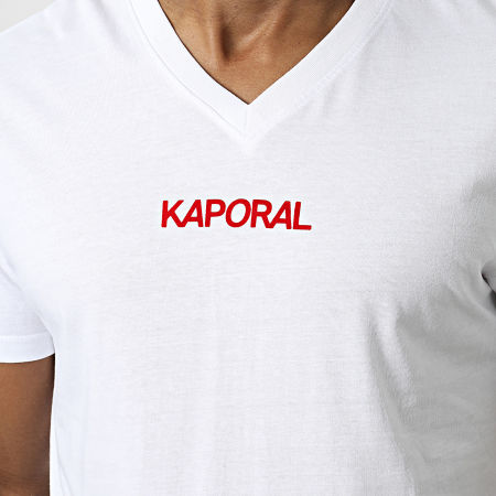 Kaporal - Tee Shirt Col V Peter Blanc - LaBoutiqueOfficielle.com