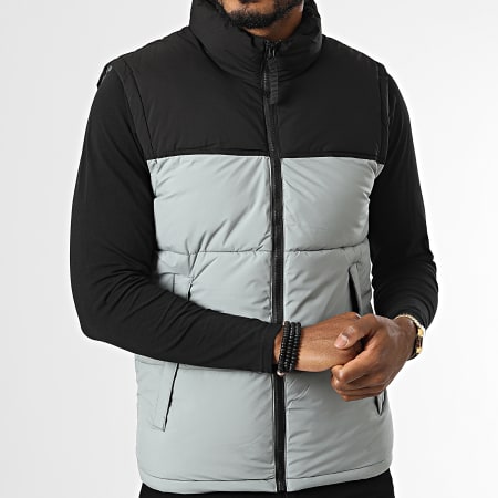 Kymaxx - Doudoune Sans Manches 5058 Gris Clair Noir ...