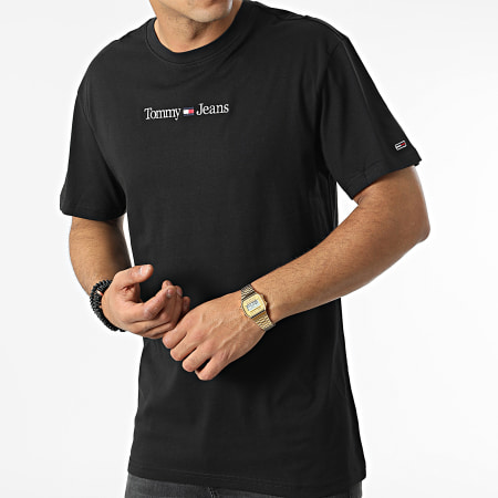 Tommy Jeans - Tee Shirt Classic Linear 5129 Noir - LaBoutiqueOfficielle.com