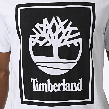 Timberland - Tee Shirt Stack Logo A6CBT Blanc - LaBoutiqueOfficielle.com