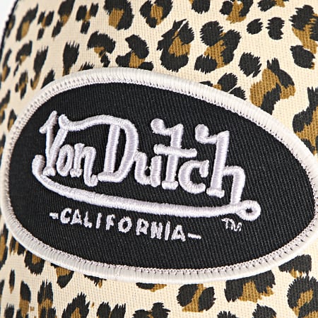 Von Dutch - Casquette Trucker Leopard Beige Noir - LaBoutiqueOfficielle.com