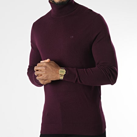 Calvin Klein - Pull Col Roulé Superior 0420 Violet ...
